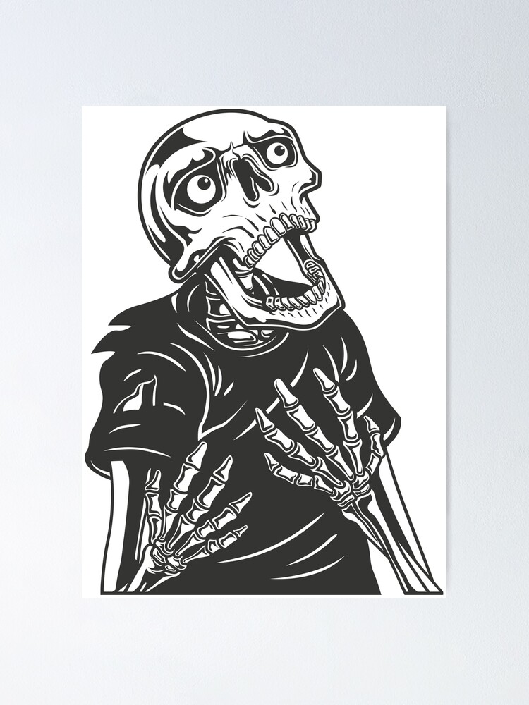 "Screaming Skeleton" Poster for Sale by InkubusDesign | Redbubble
