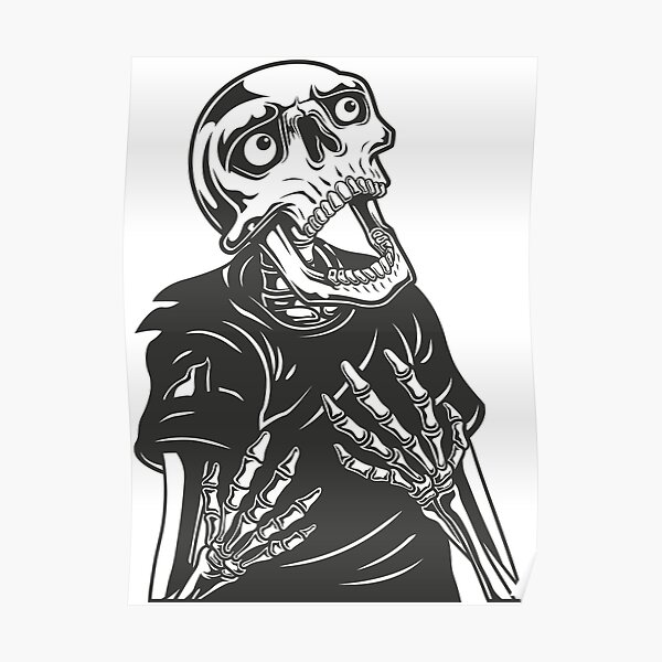 "Screaming Skeleton" Poster for Sale by InkubusDesign | Redbubble