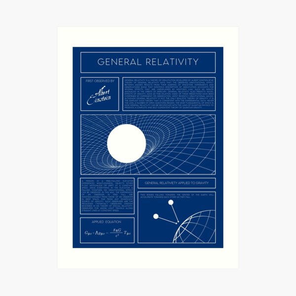 "General Relativity Scientific Poster" Art Print for Sale by ...