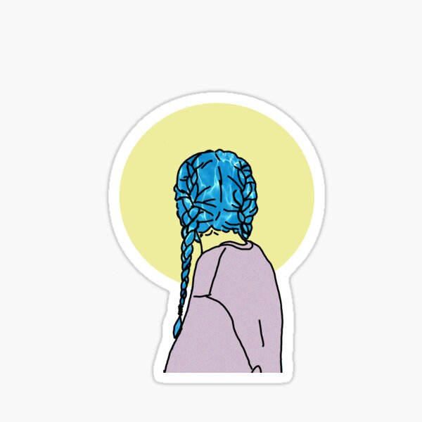"french braid girl" Sticker for Sale by Simonsdesign | Redbubble