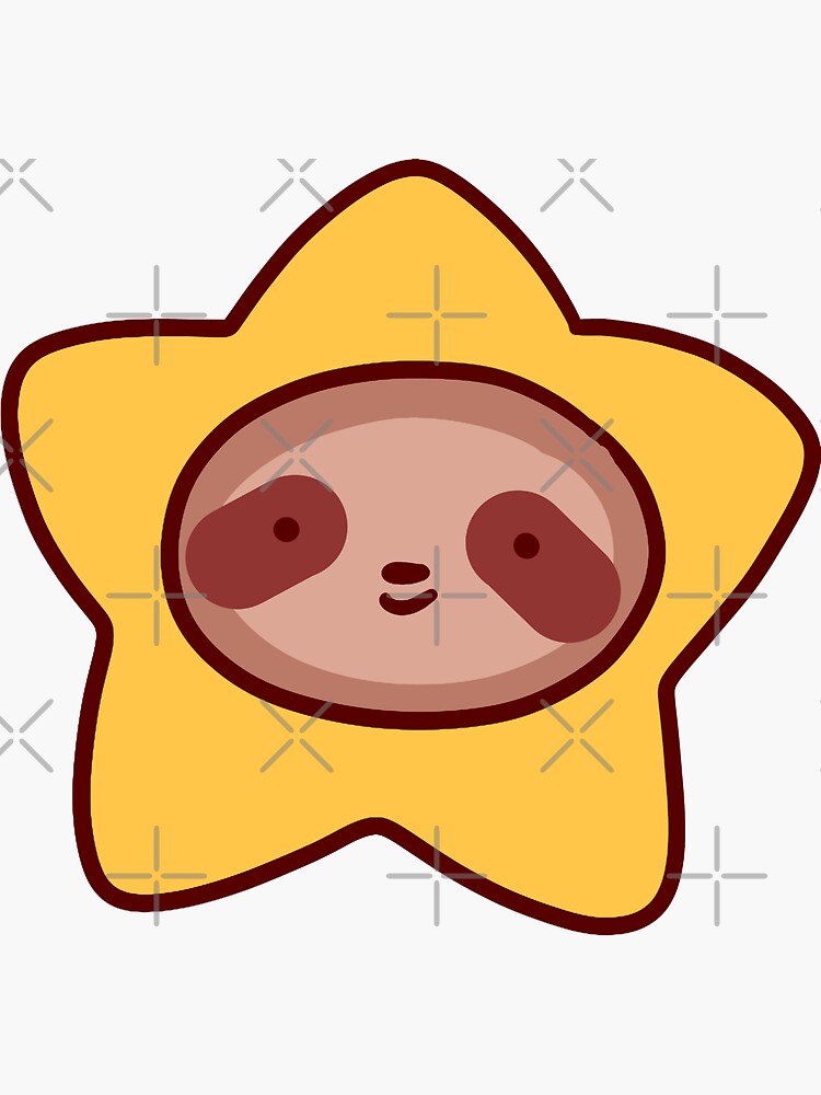 "Star Sloth Face" Sticker by SaradaBoru | Redbubble