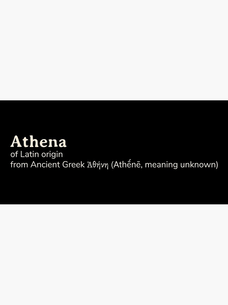 "Athena name etymology" Poster by YourNameStory | Redbubble