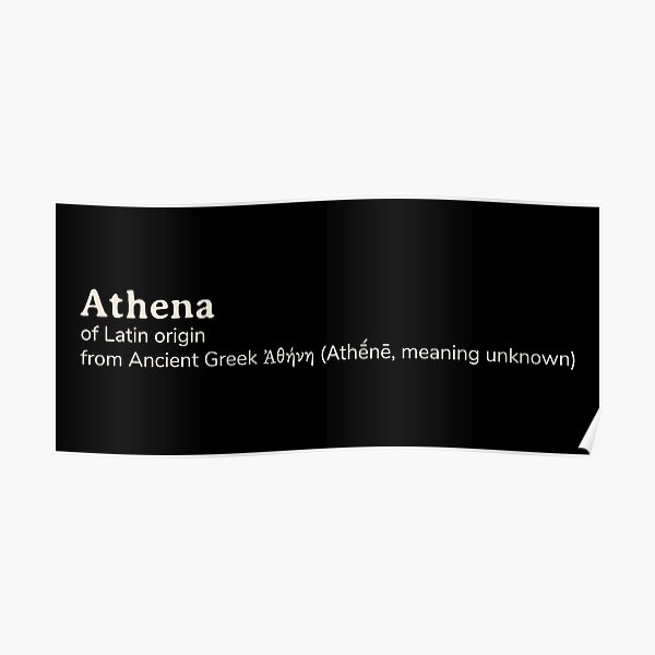 "Athena name etymology" Poster by YourNameStory | Redbubble