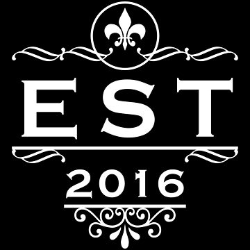 "Established 2016" Sticker for Sale by Fives55 | Redbubble