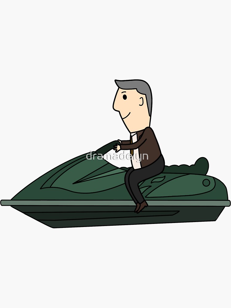 "Mobius on a Jetski" Sticker for Sale by dramadelyn | Redbubble
