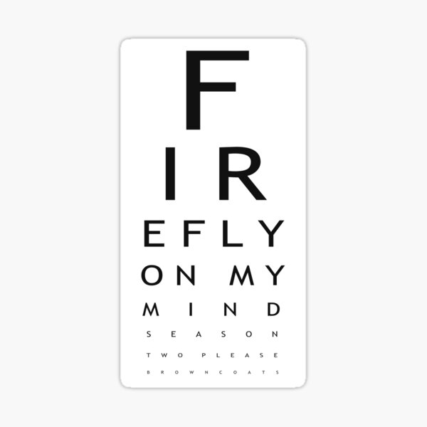 "Serenity Eye Chart Sticker" Sticker by squarebubble | Redbubble