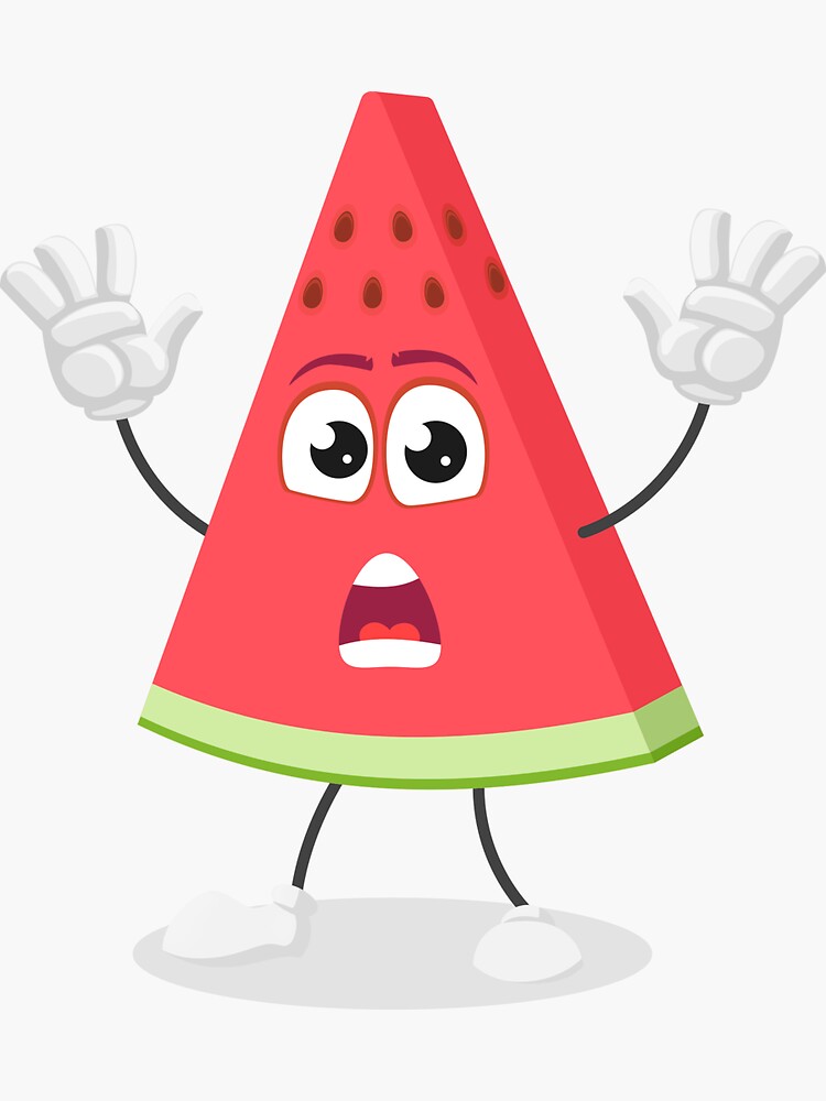 "scared watermelon face" Sticker for Sale by Menddyy | Redbubble