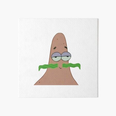 "spongebob // patrick mustache" Art Board Print by JulianaM14 | Redbubble