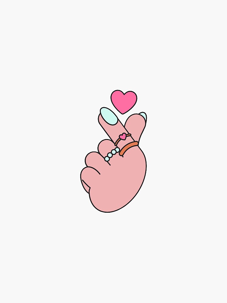 "Lady Hand Snapping Heart" Sticker by AbdulnCo | Redbubble