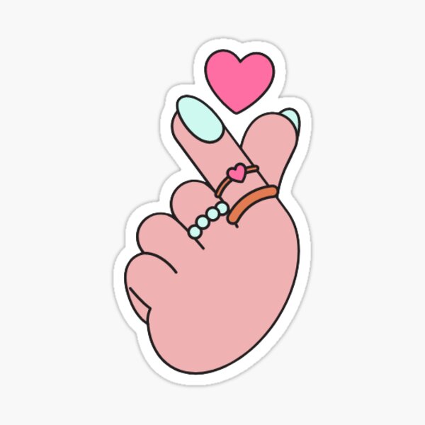 "Lady Hand Snapping Heart" Sticker by AbdulnCo | Redbubble