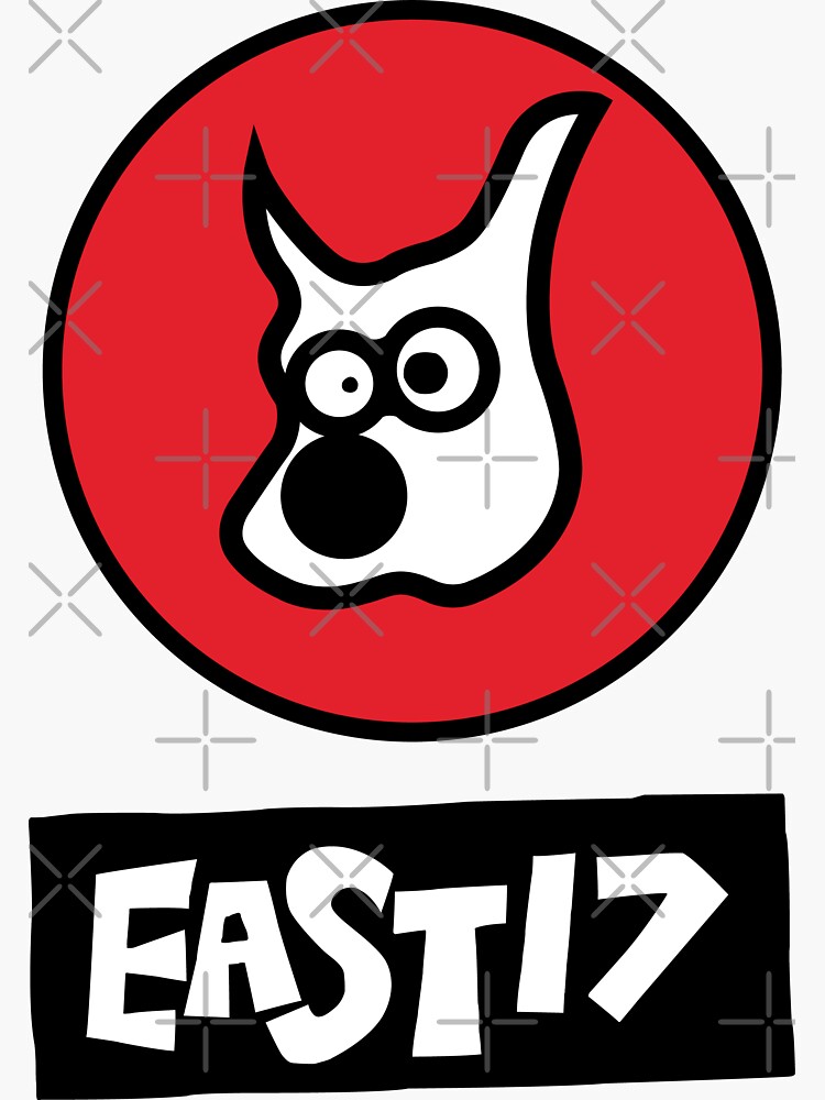 "East 17 Dog Logo Color" Sticker by denisseinfeld | Redbubble