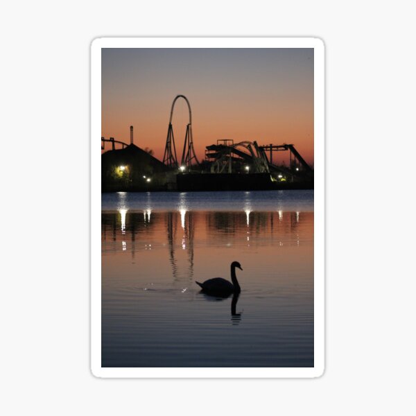"Thorpe Park Sunset Silhouette" Sticker by MarkGoughImages | Redbubble