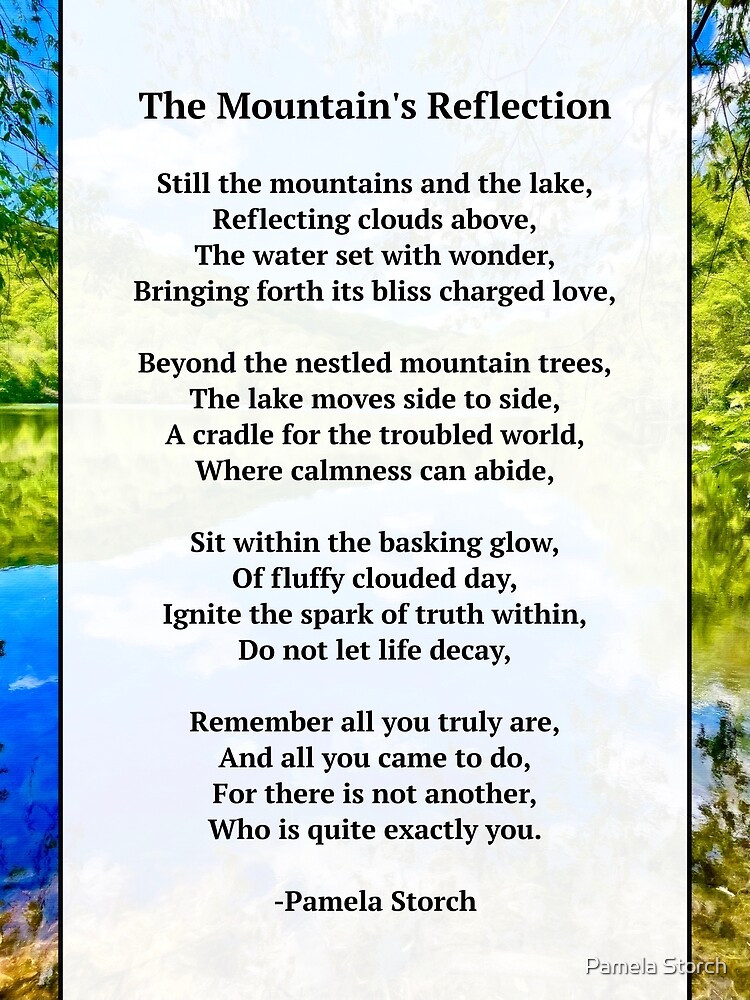 "The Mountain's Reflection Poem" Poster for Sale by PamelaStorch ...