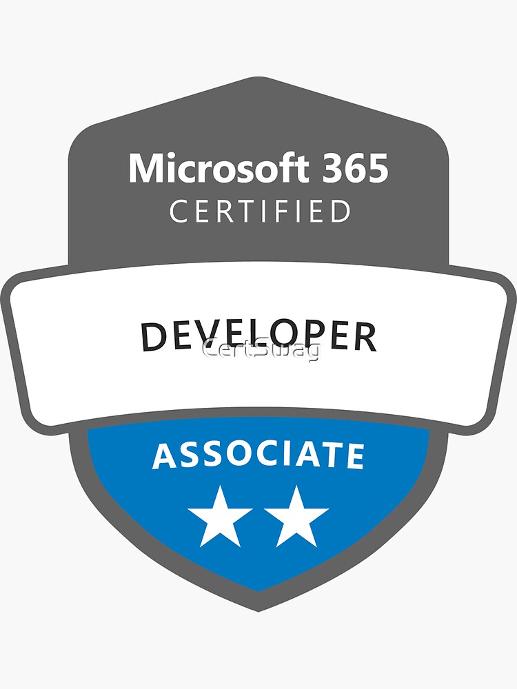 "Microsoft 365 Developer Associate Badge" Sticker for Sale by CertSwag ...