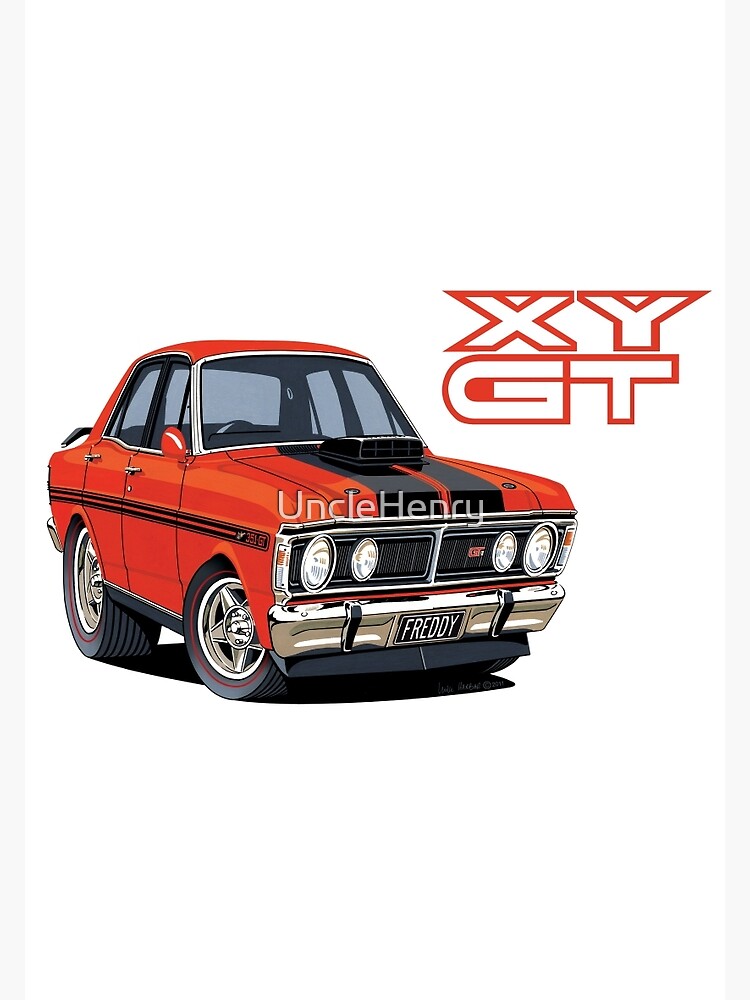 "Ford Falcon XY GT HO Car toon, Freddy" Photographic Print by ...
