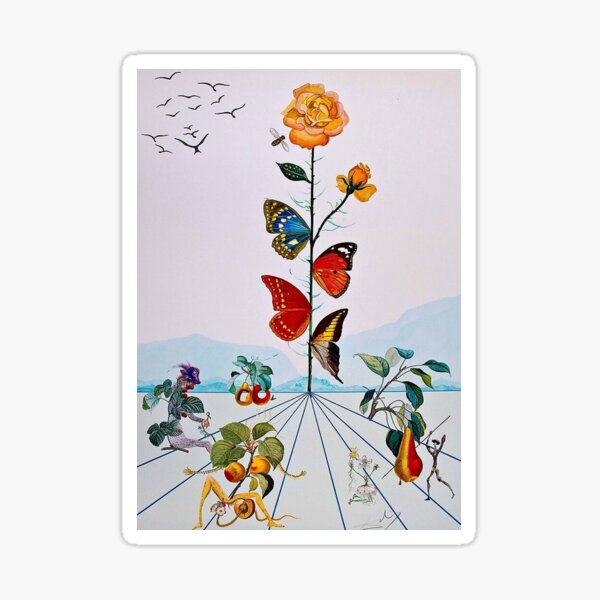 "BUTTERFLY ROSE - Vintage Best" Sticker by tindori30 | Redbubble