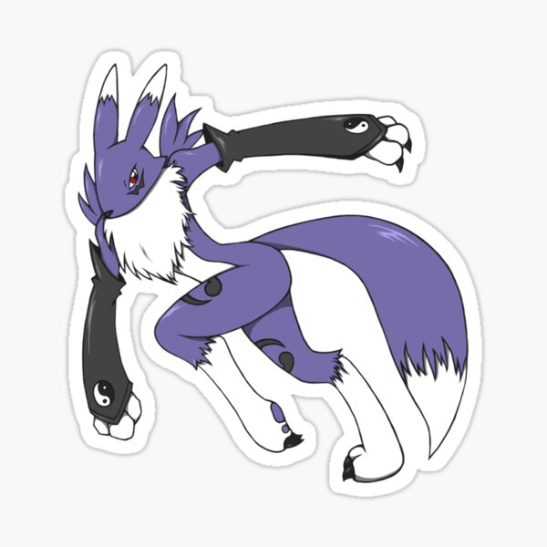 "Black renamon digimon classic" Sticker for Sale by NguyenKelley ...