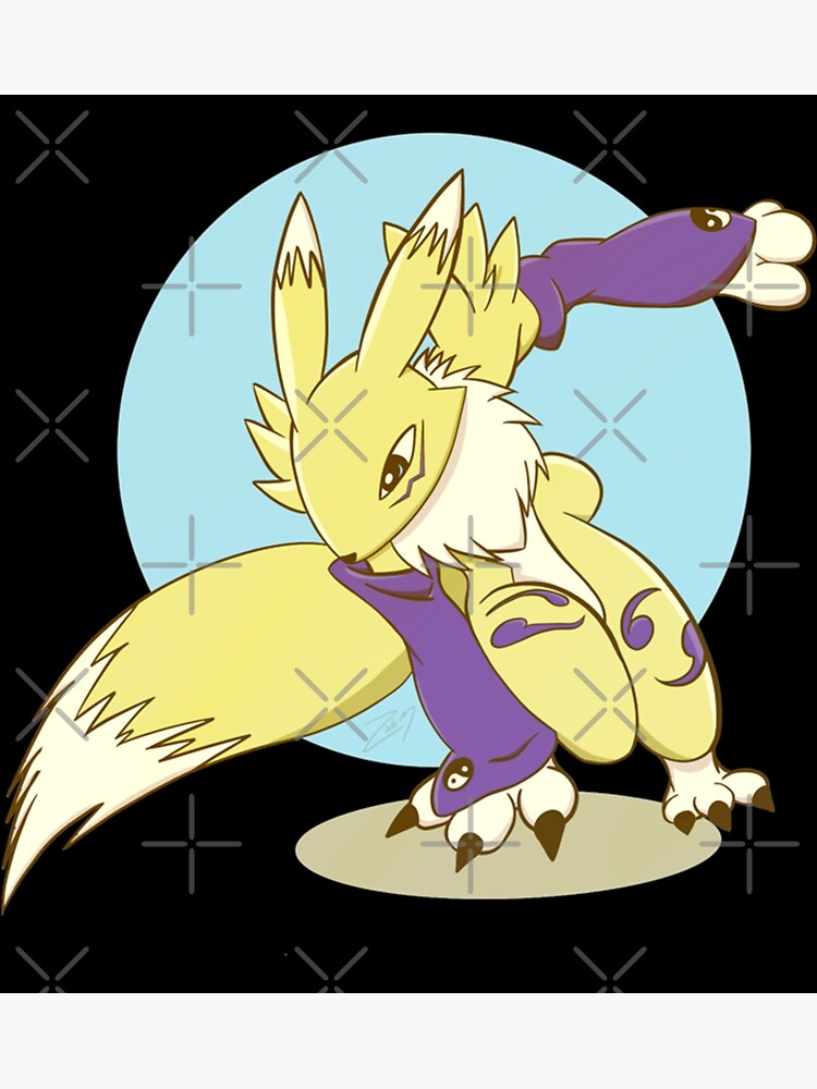 "Renamon golden fox anime digimon circle design" Poster for Sale by ...