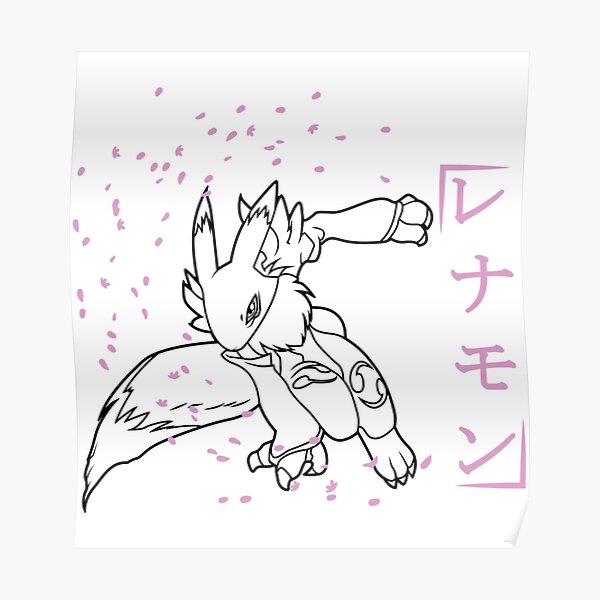 Póster «Renamon black Digimon manga Tamers design» de NguyenKelley ...