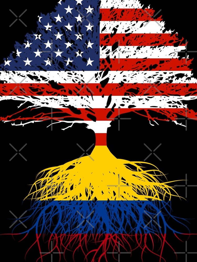 "Colombia Colombian Roots Gift Colombian American US Flags US ...