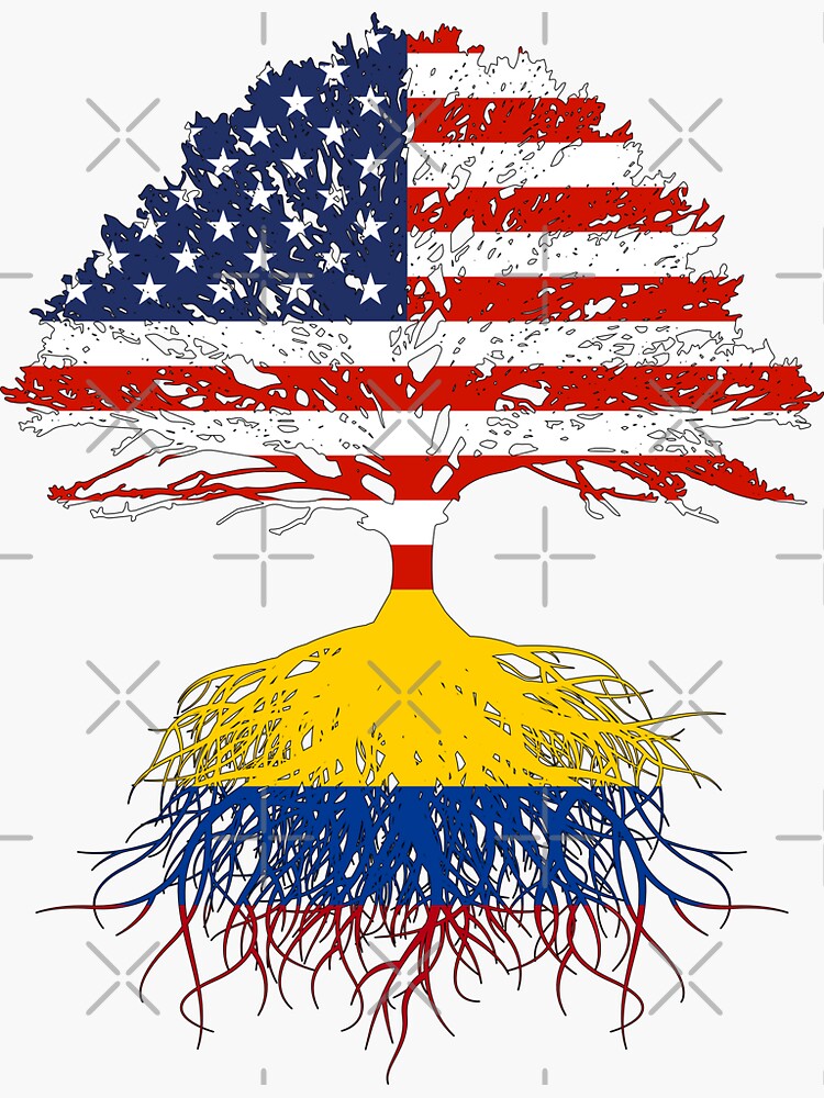 "Colombia Colombian Roots Gift Colombian American US Flags US ...