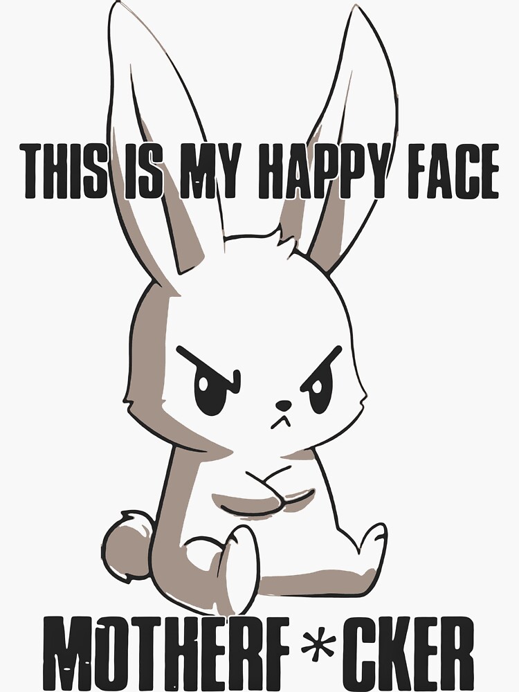 "Angry Bunny" Sticker by MistyHiccup | Redbubble
