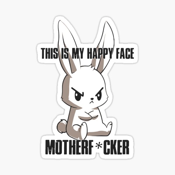 "Angry Bunny" Sticker by MistyHiccup | Redbubble