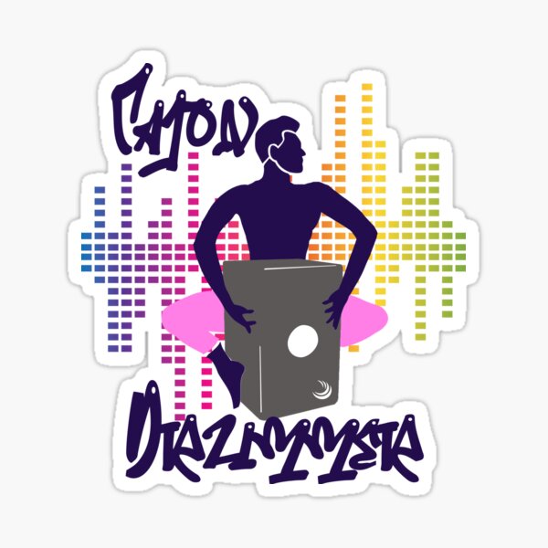 "Cajon Player Drummer (Black) Essential " Sticker for Sale by Tannumoni ...