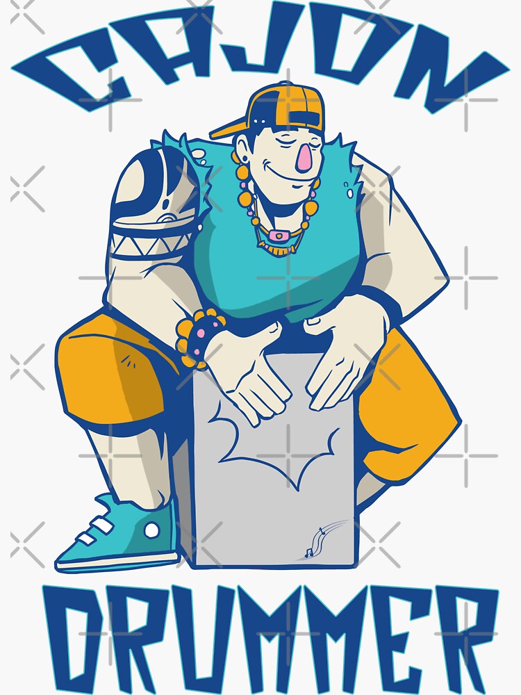 "Cajon Player Drummer (Black) Essential " Sticker for Sale by Tannumoni ...