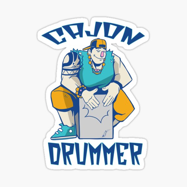 "Cajon Player Drummer (Black) Essential " Sticker for Sale by Tannumoni ...
