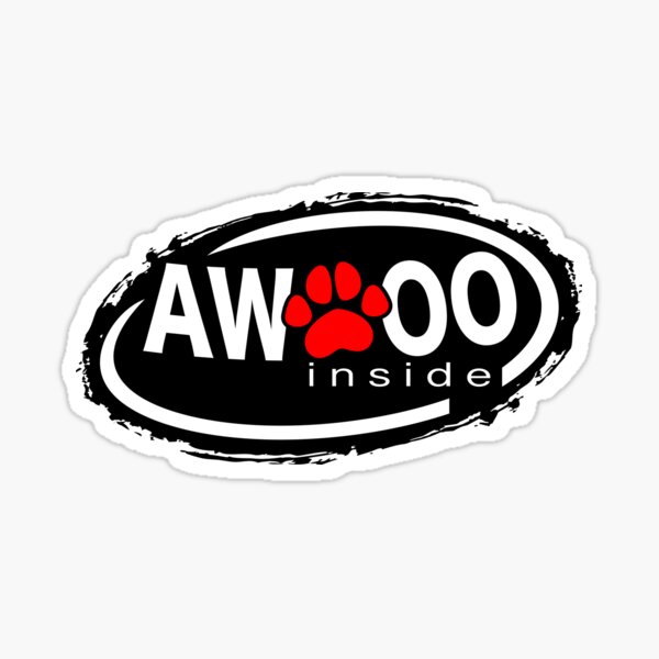 "Awoo inside" Sticker for Sale by Toony-Stuff | Redbubble