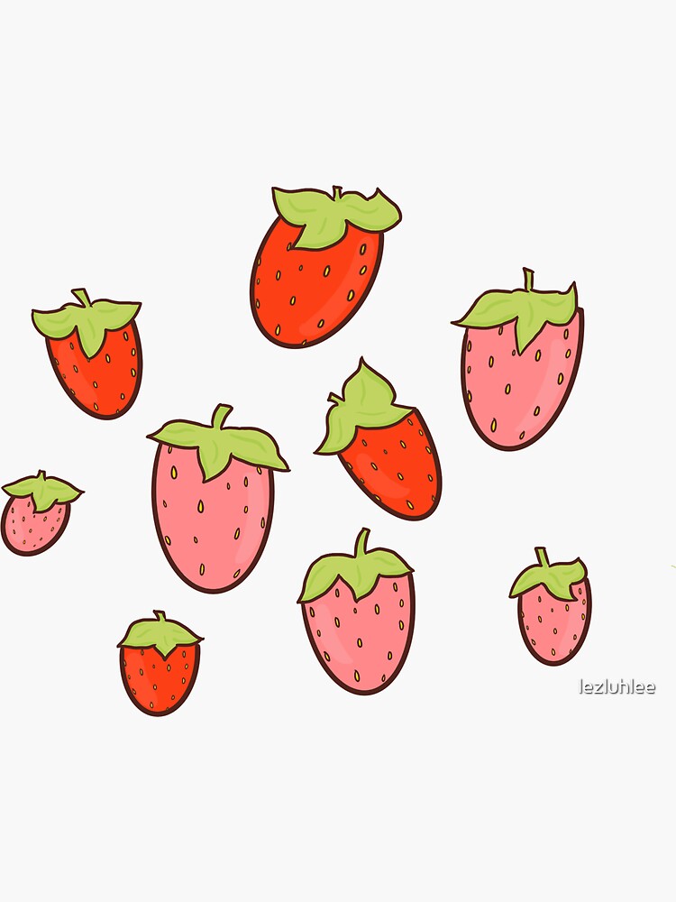 "fresas" Sticker for Sale by lezluhlee | Redbubble