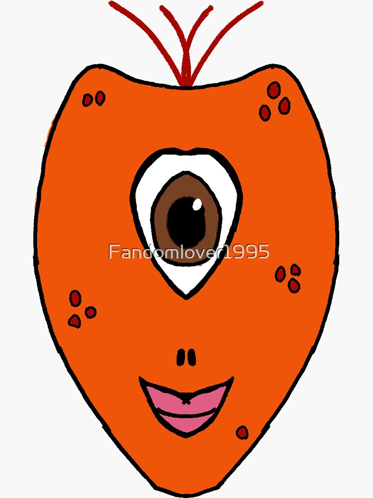 "Orange alien " Sticker by Fandomlover1995 | Redbubble