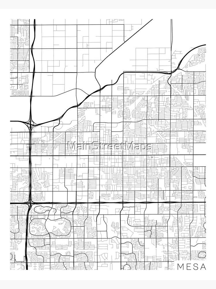 "Mesa Map, USA - Black and White" Art Print for Sale by MainStreetMaps ...