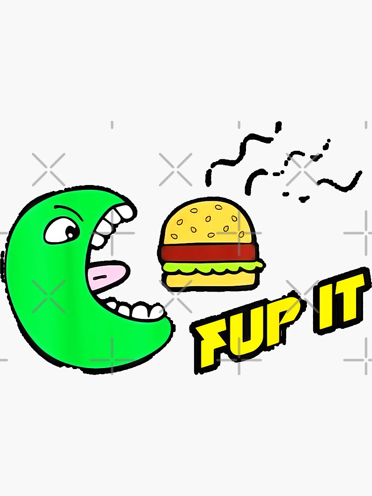 "Fup It Cheeseburger Monster Cartoon" Sticker for Sale by BRAILIAN ...
