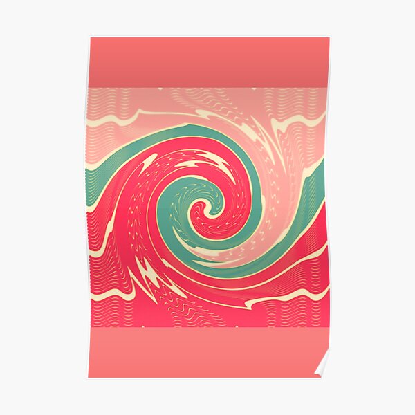 "Big red wave" Poster by ElfledaElysi | Redbubble