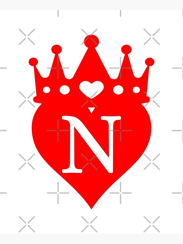 Póster «corazón rojo coronado con la letra N» de ronaldsonou | Redbubble