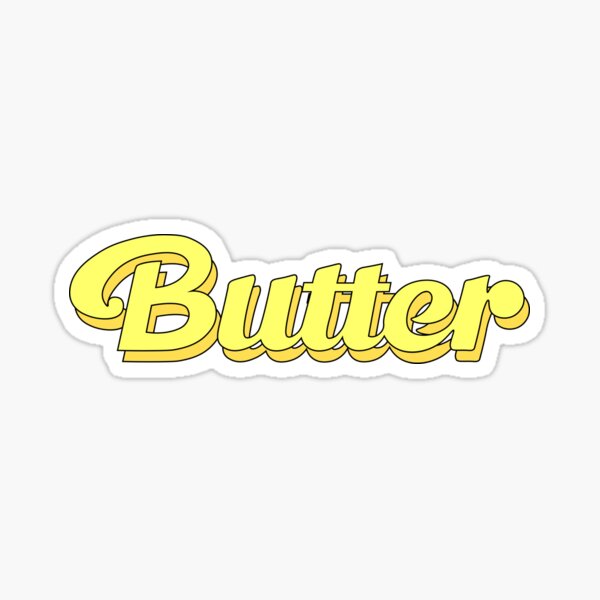 "BTS Butter Yellow Calligraphy" Sticker for Sale by selisele | Redbubble