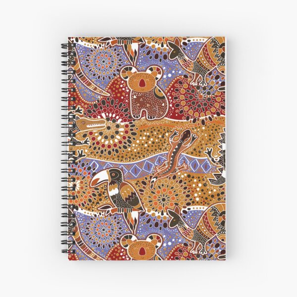 "Harmonious colorful aboriginal pattern of australian animal" Spiral ...