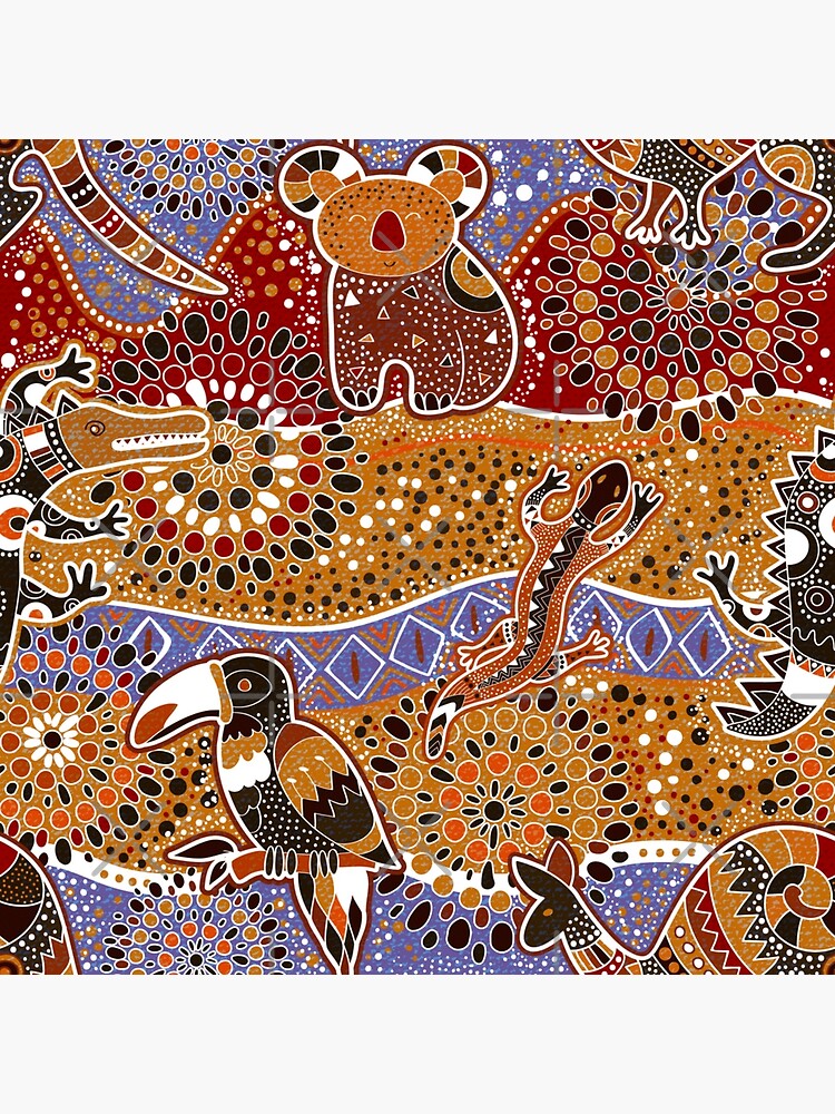 "Harmonious colorful aboriginal pattern of australian animal" Poster by ...