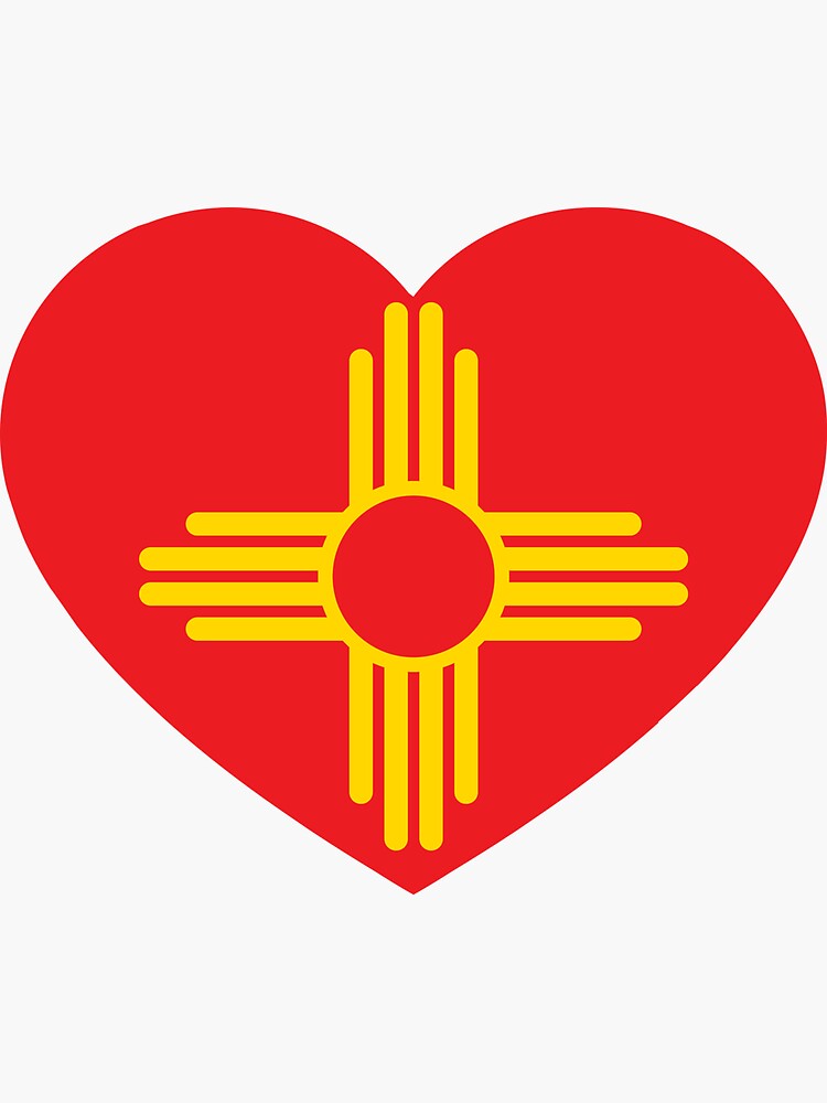 Pegatina «Símbolo del corazón del sol Zia de Nuevo México» de ...