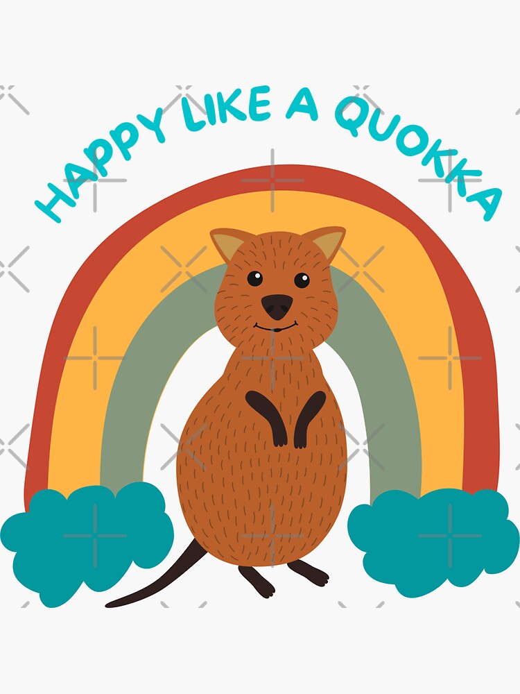 "Happy Like A Quokka!" Sticker for Sale by Tannie6137 | Redbubble