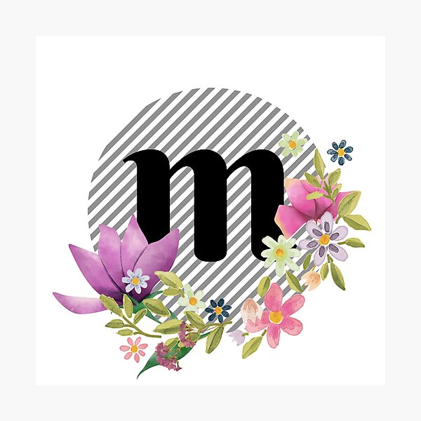 Lámina fotográfica «Iniciales de la letra m minúscula personalizadas ...