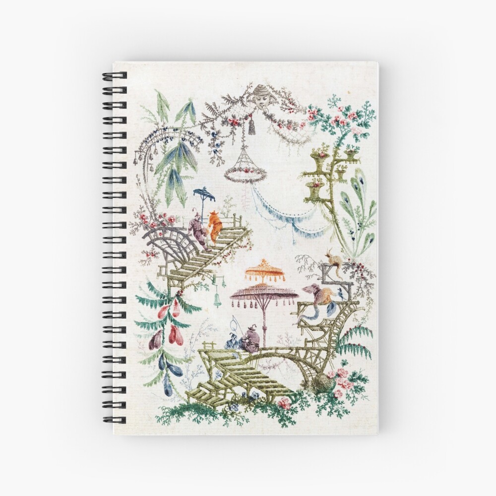 "Vintage Chinoiserie Antique French Rococo Art Chinese Garden Painting ...