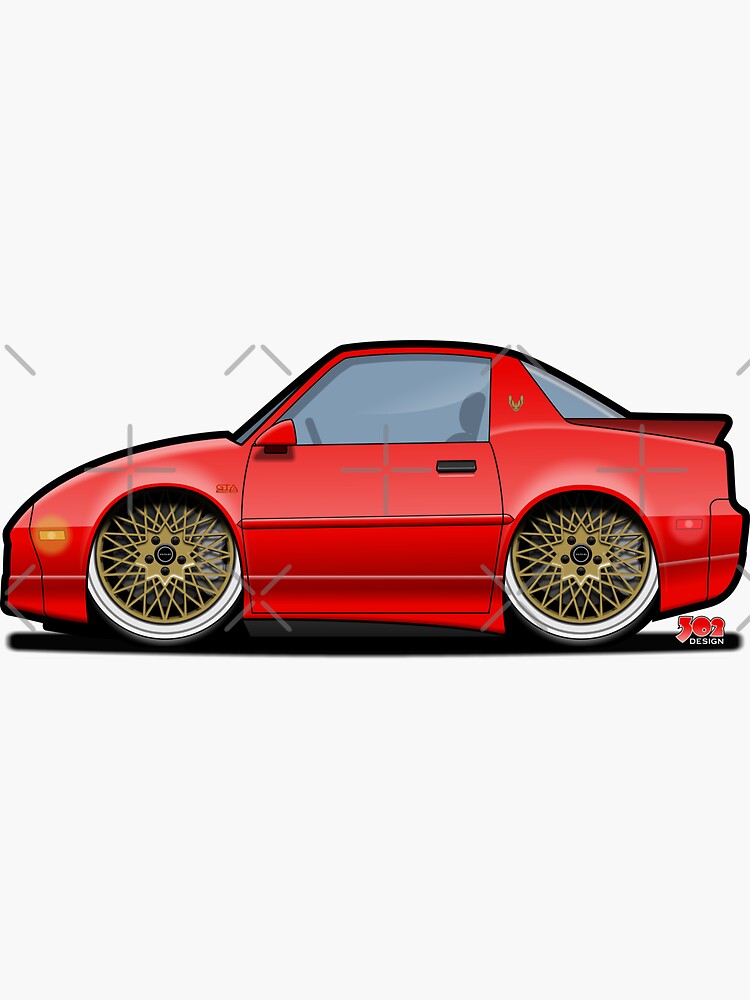 "1988 GTA Trans Am (Bright Red)" Sticker for Sale by 302Design | Redbubble