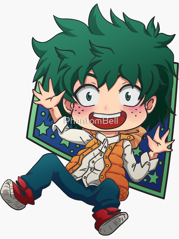 Pegatina «Hero Academia Deku Izuku Midoriya Chibi Fanart» de ...