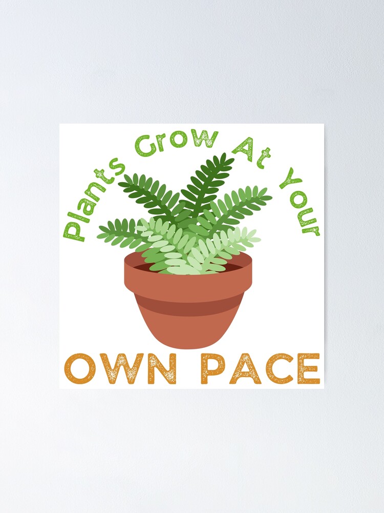 "Plants Grow At Your Own Pace" Poster by CafeWings | Redbubble