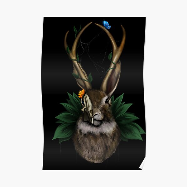 "Undead Jackalope" Poster for Sale by AsteltainnArt | Redbubble