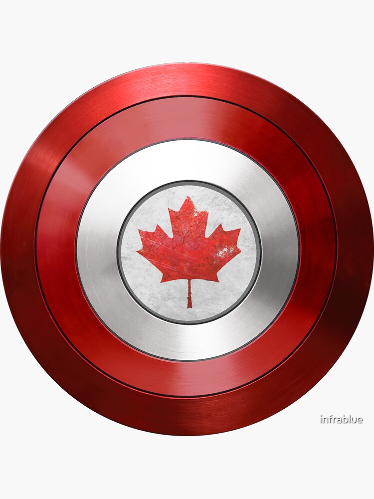 "CAPTAIN CANADA - Captain America inspired Canadian shield" Sticker for ...