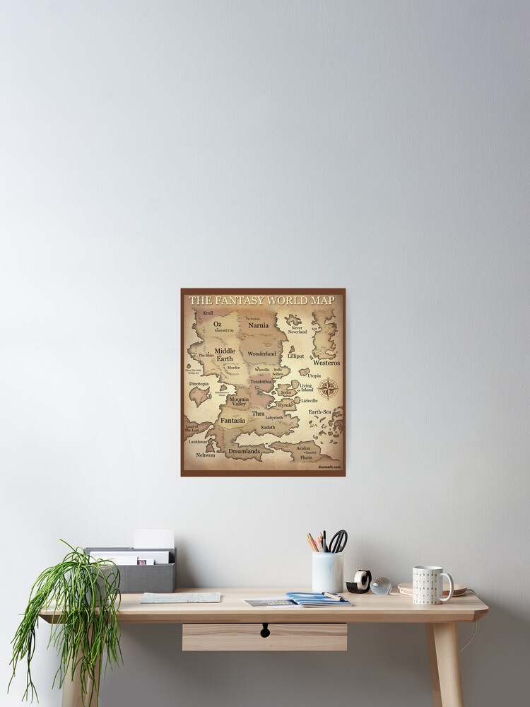 "Fantasy Worlds Map" Poster for Sale by danmeth | Redbubble